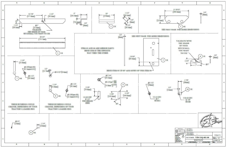 Skid Steer Quick Attach + Receiver PLANS & DXF Files (SSQA) - Etsy