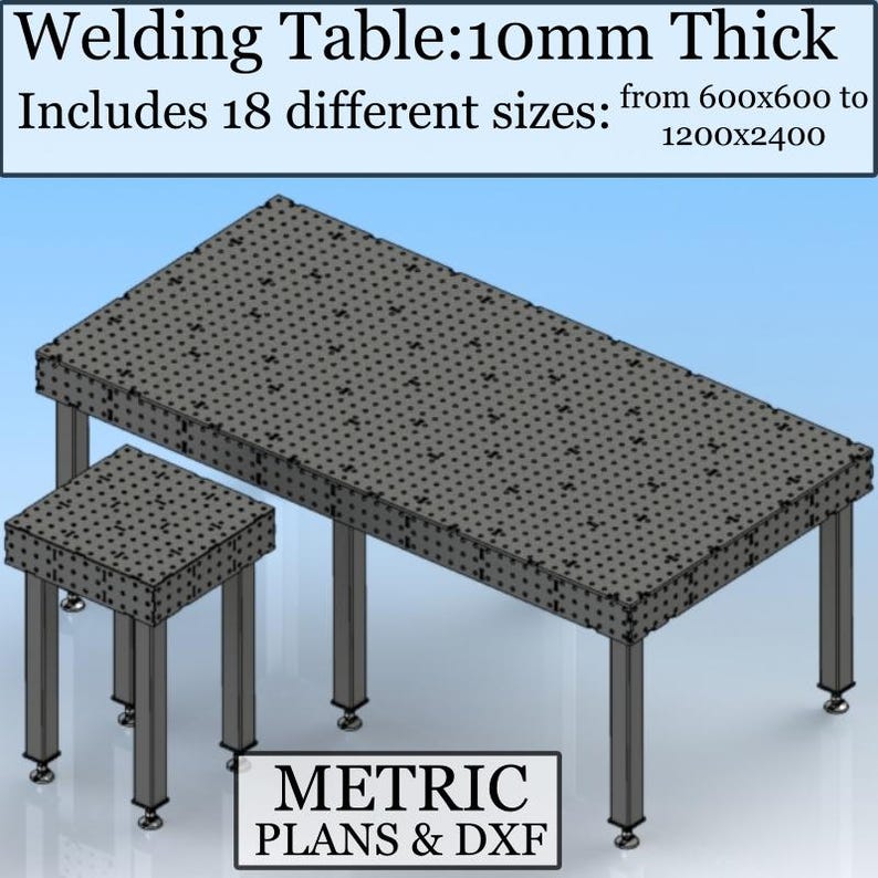 Welding Table 10mm Thick, 16mm Holes & 50mm Spacing With DXF Files and ...
