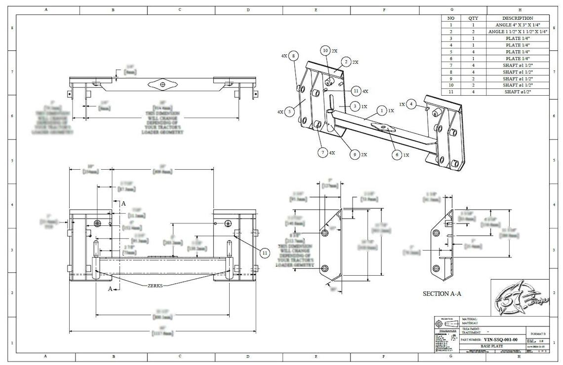 Skid Steer Quick Attach + Receiver PLANS & DXF Files (SSQA) - Etsy