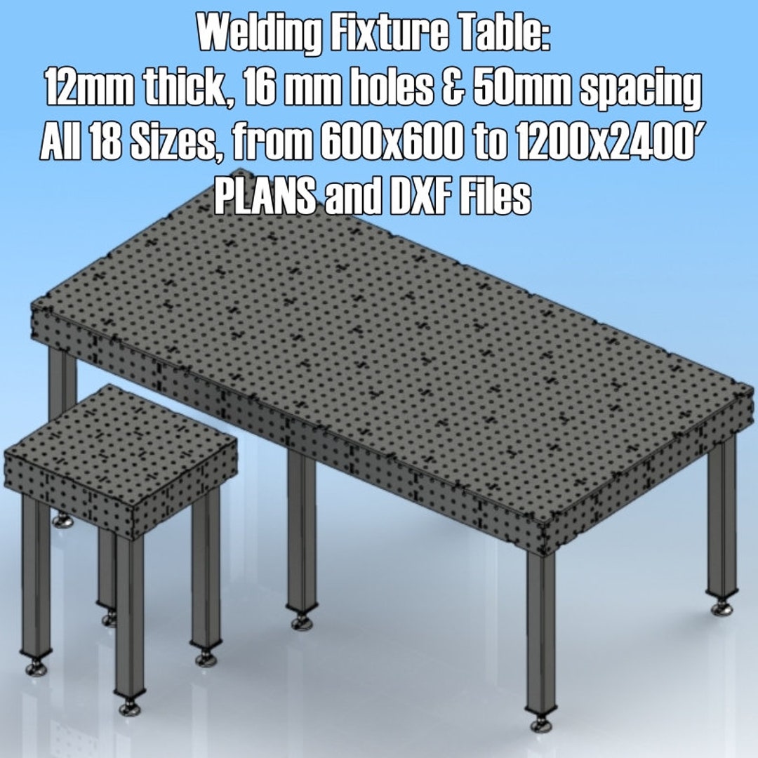 Welding Fixture Table 12mm Thick, 16mm Holes & 50mm Spacing With DXF ...
