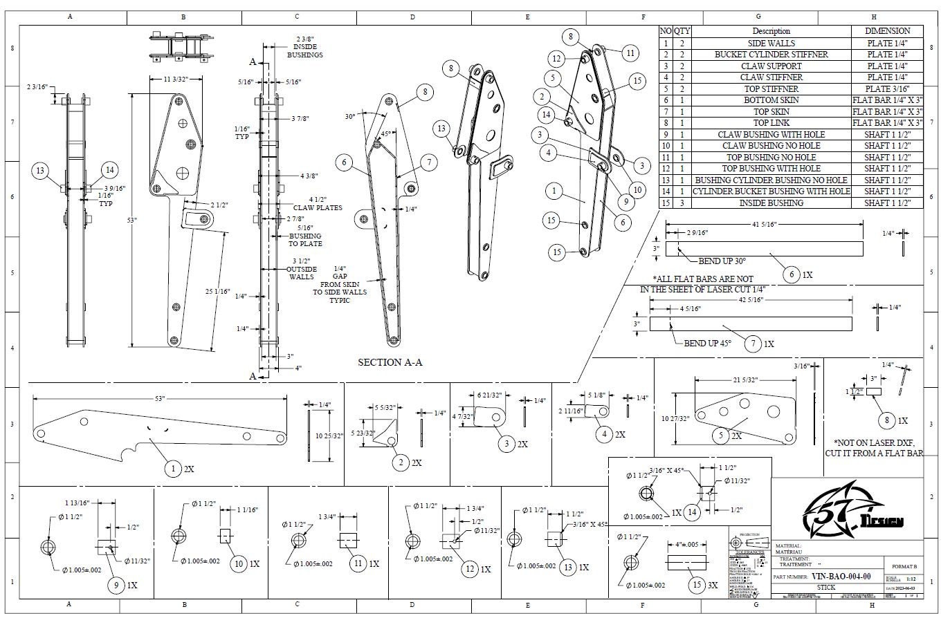 BACKHOE PLANS + DXF Files, 1 Set Imperial + 1 Set Metric: All Included ...