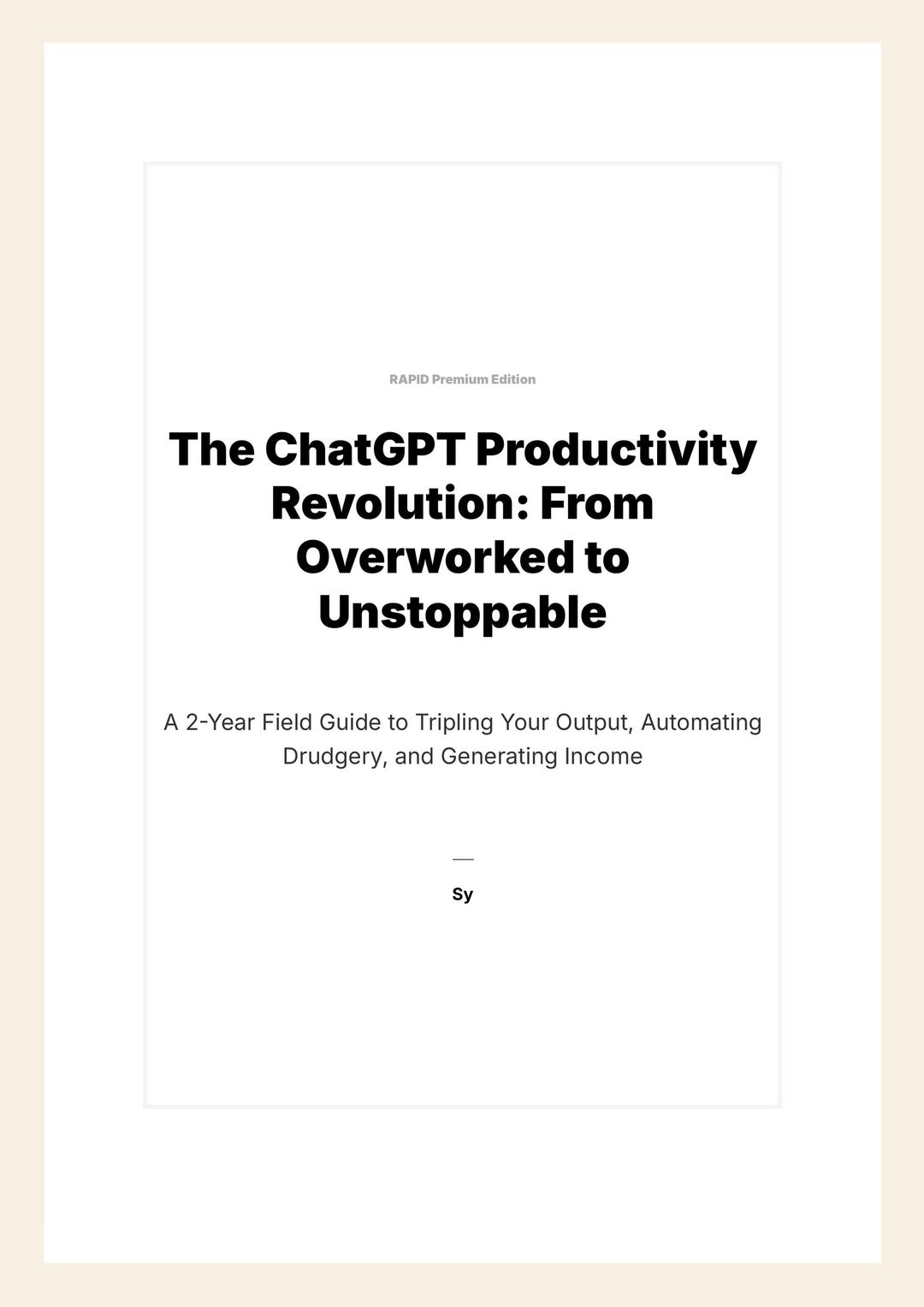 Chatgpt Productivity Guide 2026 | AI E-book to Triple Output, Automate ...