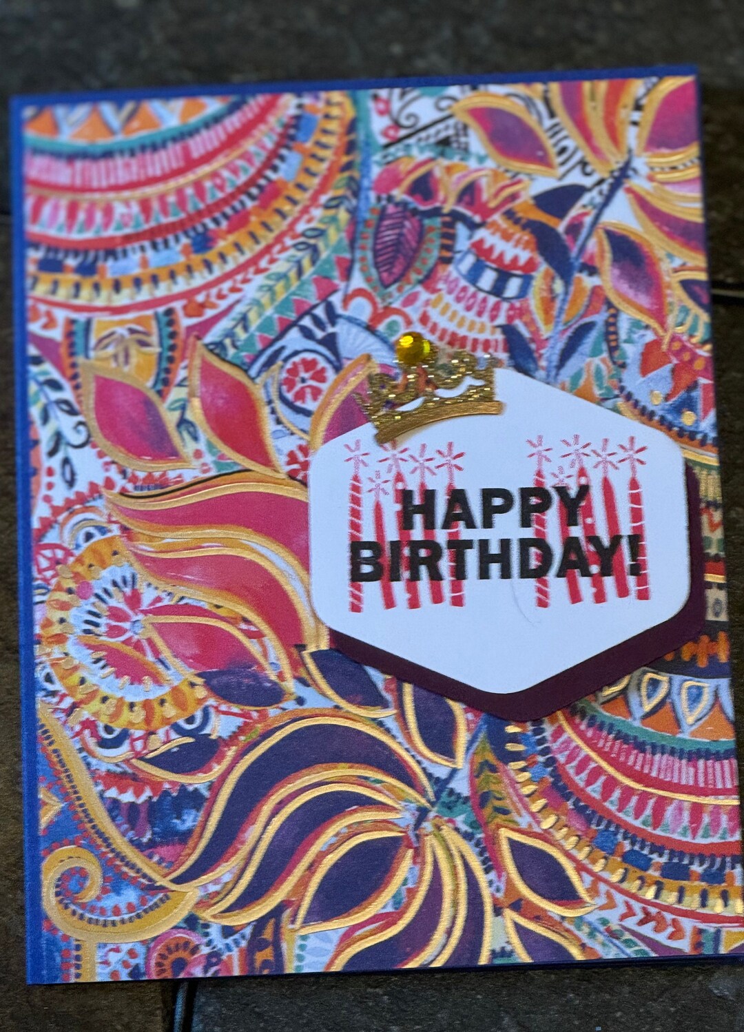 Colorful Birthday Card With Crown - Etsy