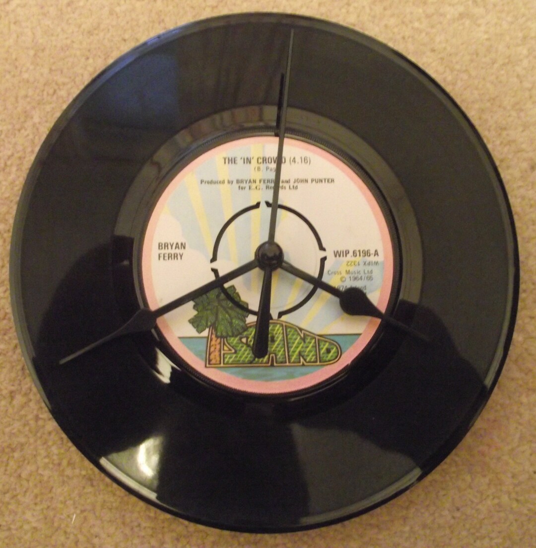 NEW STOCK Bryan Ferry the in crowd 7 wall clock upcycled vinyl - Etsy ...