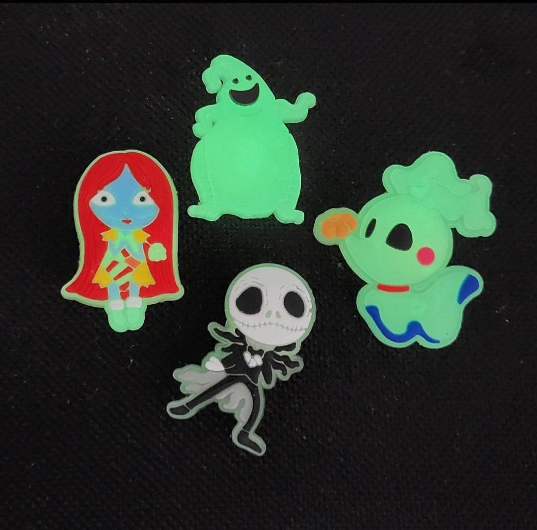 4pc Glow in the Dark Nightmare Before Christmas Croc Charm Set - Etsy
