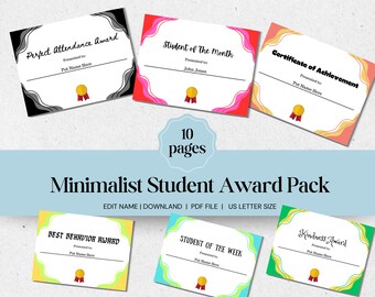 Mega Class Awards, Student Awards, 50 Printable Awards, School ...