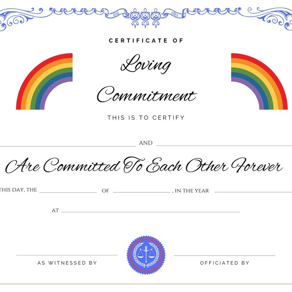 Wedding Ceremony Certificate Template Etsy