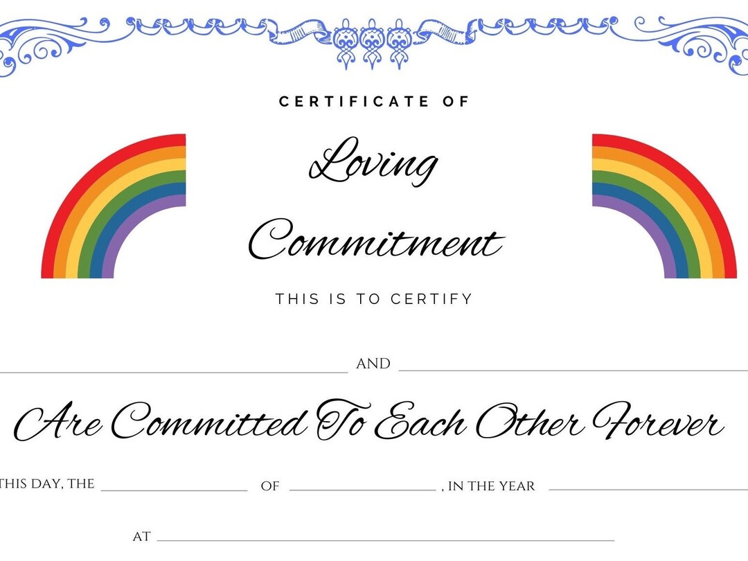 Commitment and Wedding Certificate Template-editable Printable - Etsy