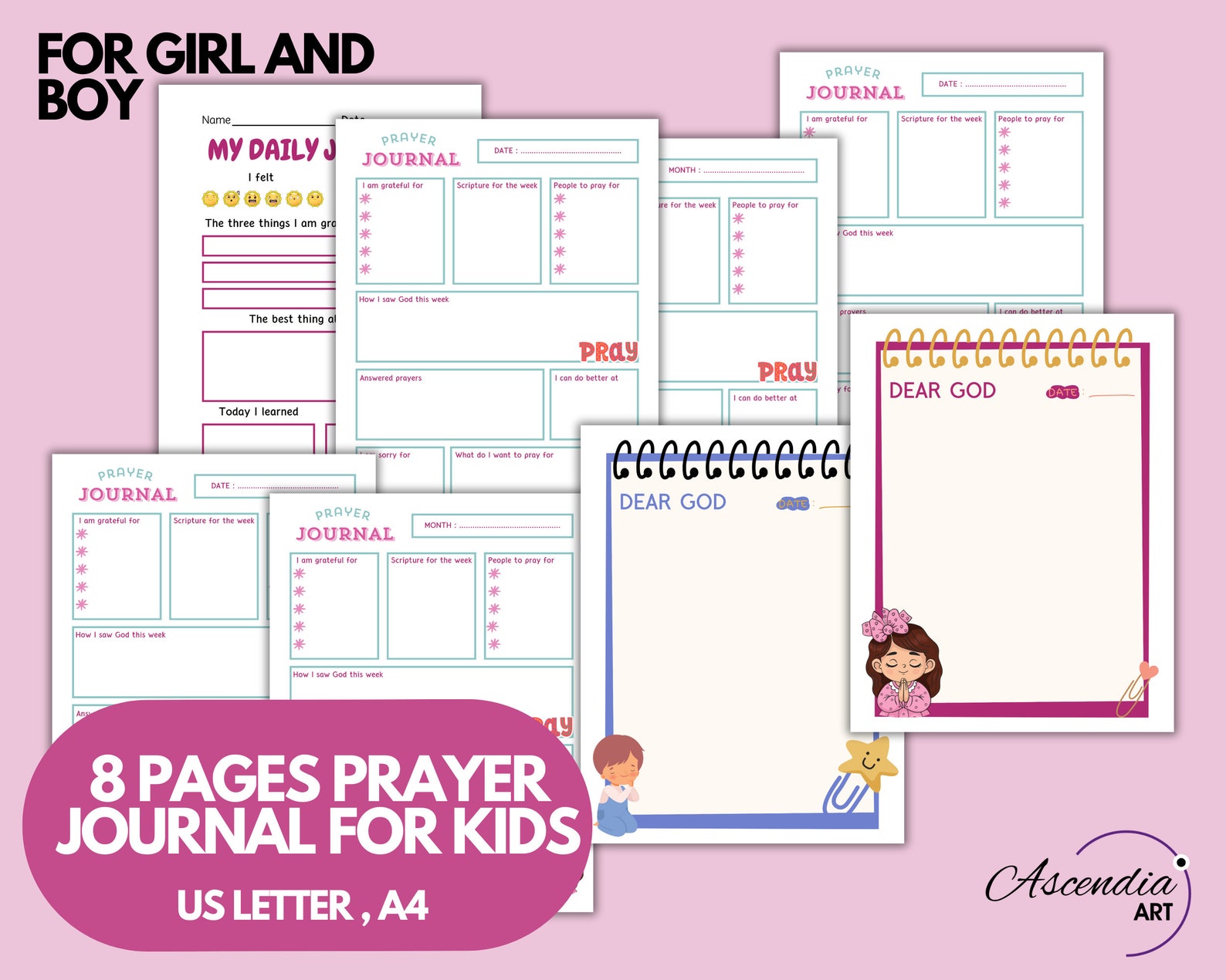 Prayer Journal for Kids, Kids Prayer Printables, Kids Prayer Activities ...