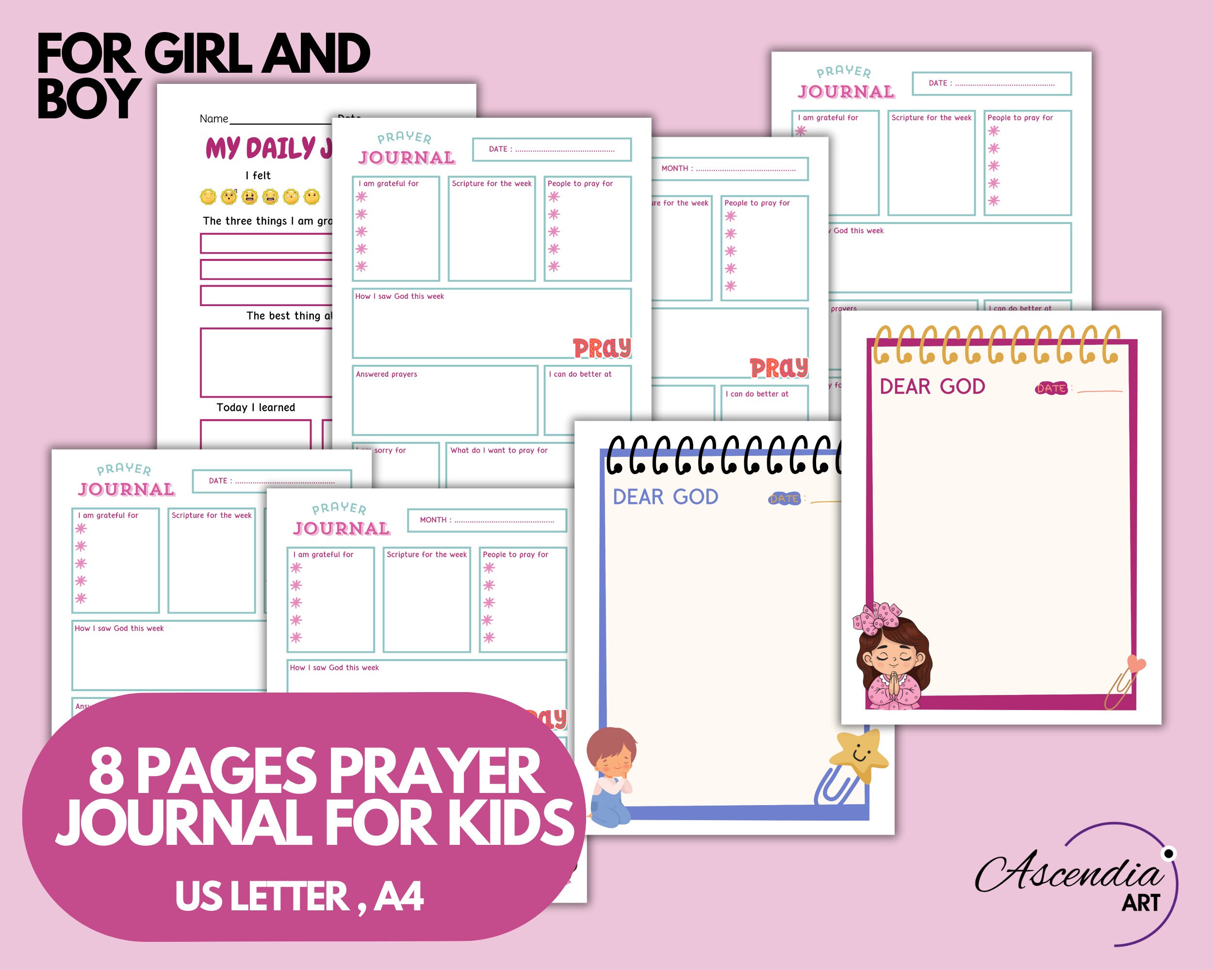 Prayer Journal for Kids, Kids Prayer Printables, Kids Prayer Activities ...
