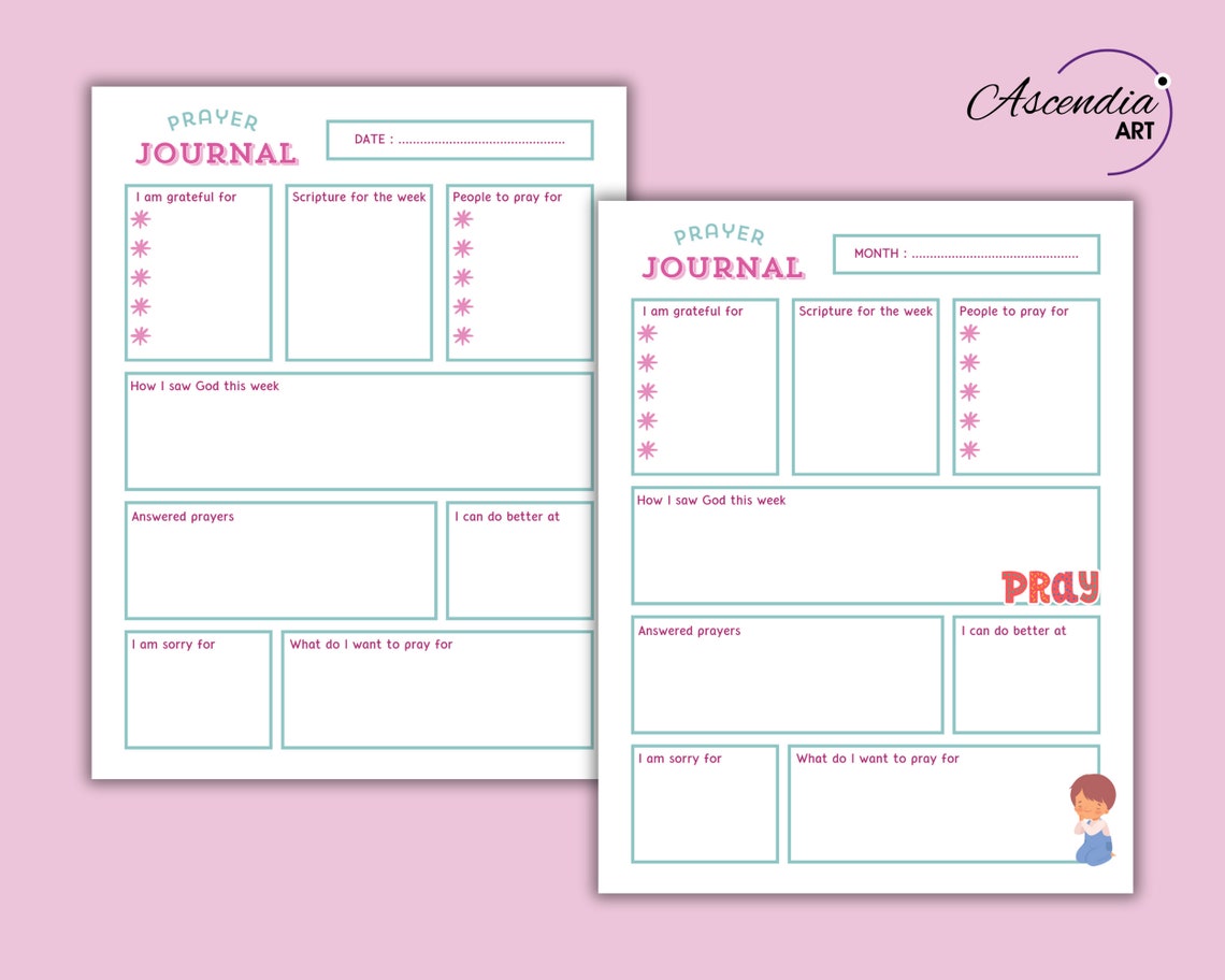 Prayer Journal for Kids, Kids Prayer Printables, Kids Prayer Activities ...