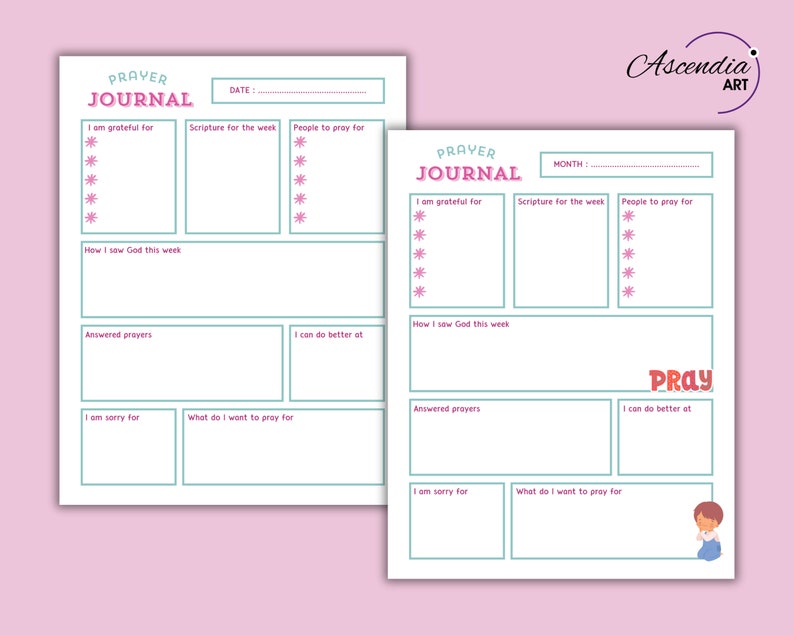 Prayer Journal for Kids, Kids Prayer Printables, Kids Prayer Activities ...