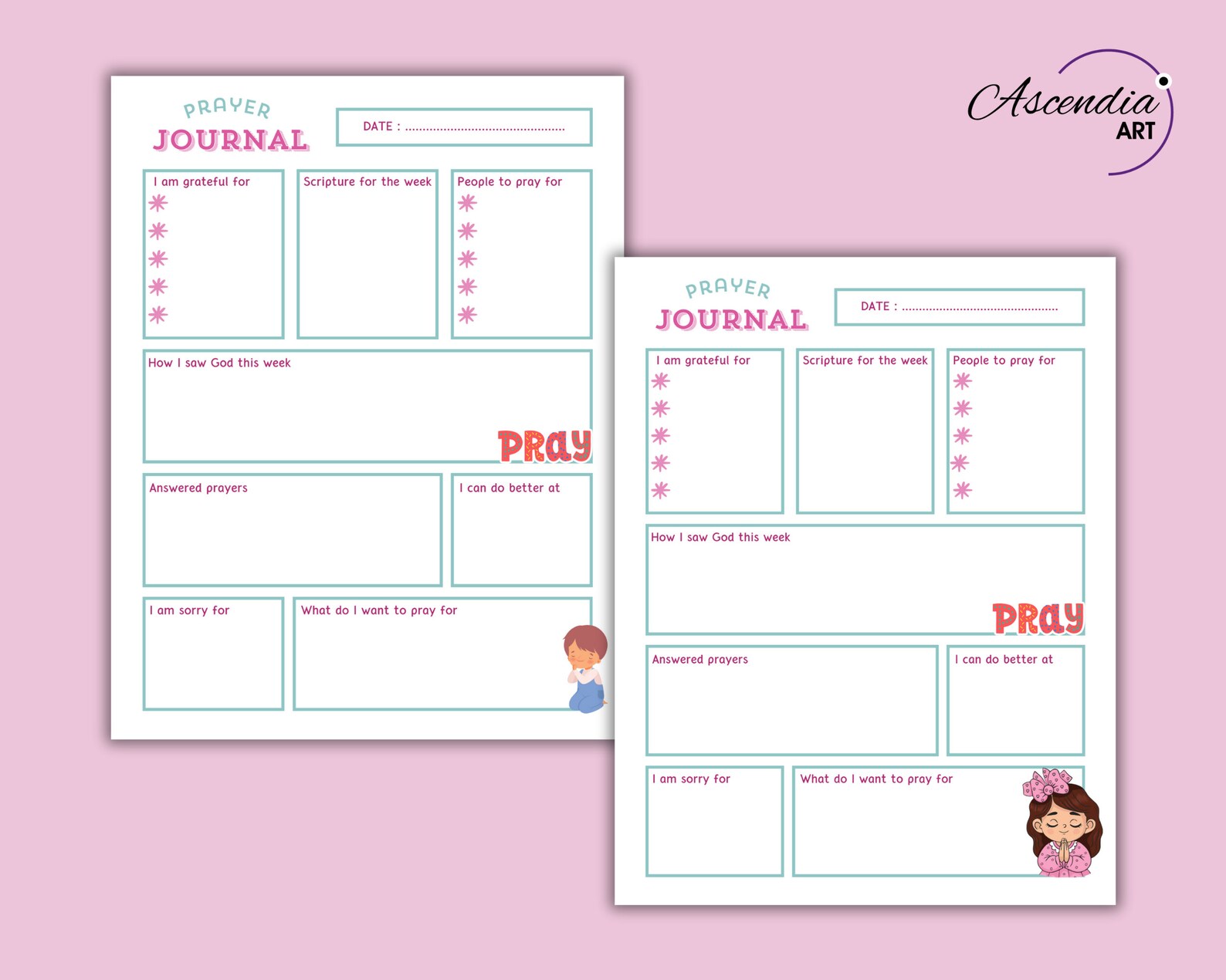 Prayer Journal for Kids, Kids Prayer Printables, Kids Prayer Activities ...