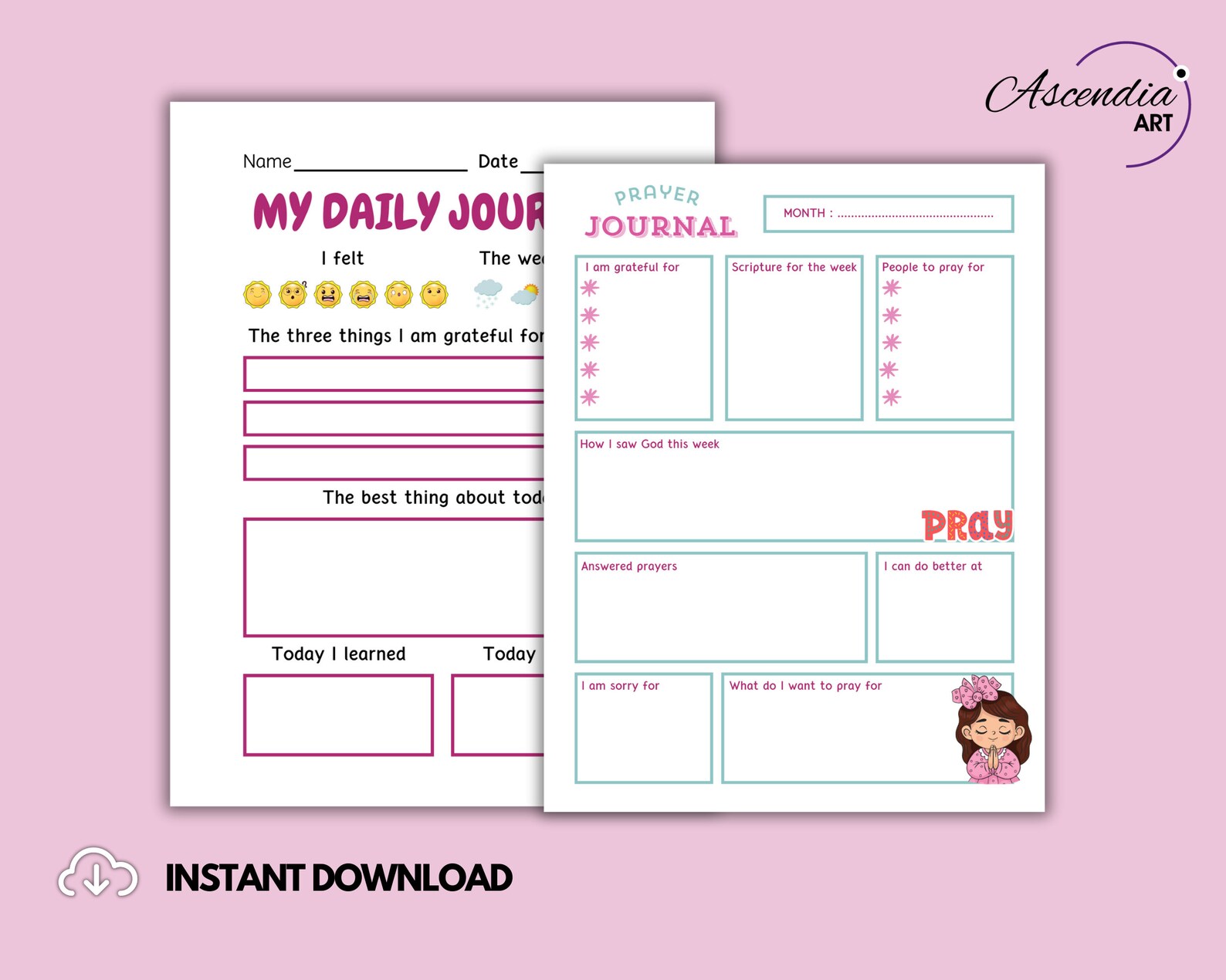 Prayer Journal for Kids, Kids Prayer Printables, Kids Prayer Activities ...