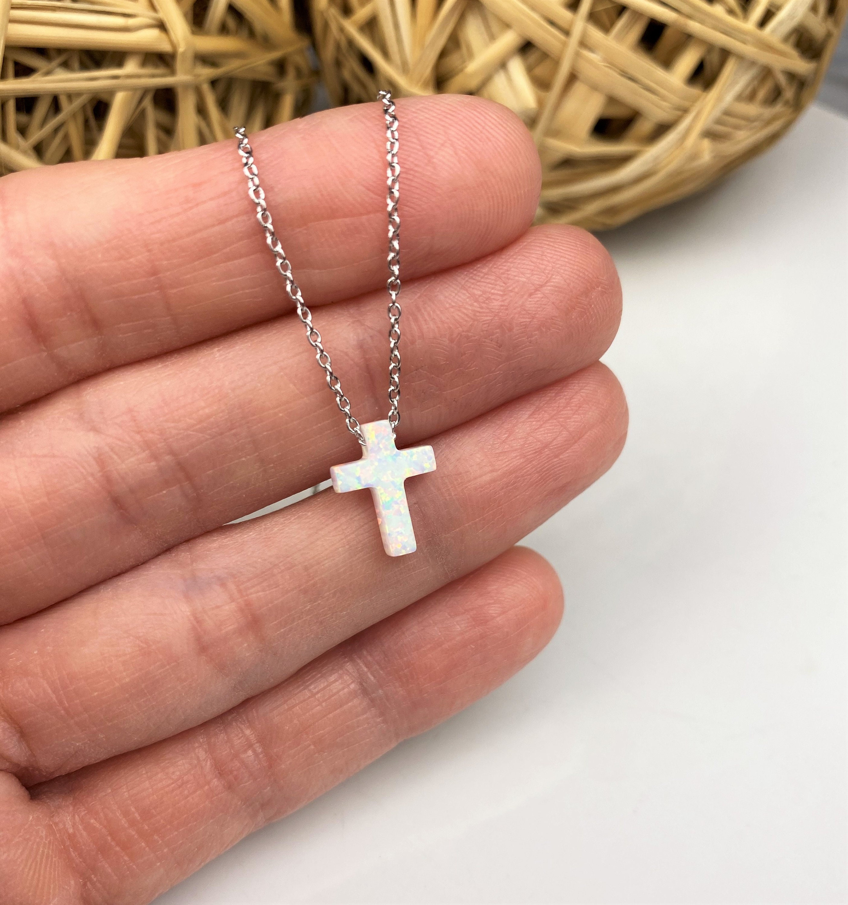 Cross Necklace for Women Girl Daughter Sister Opal Cross | Etsy