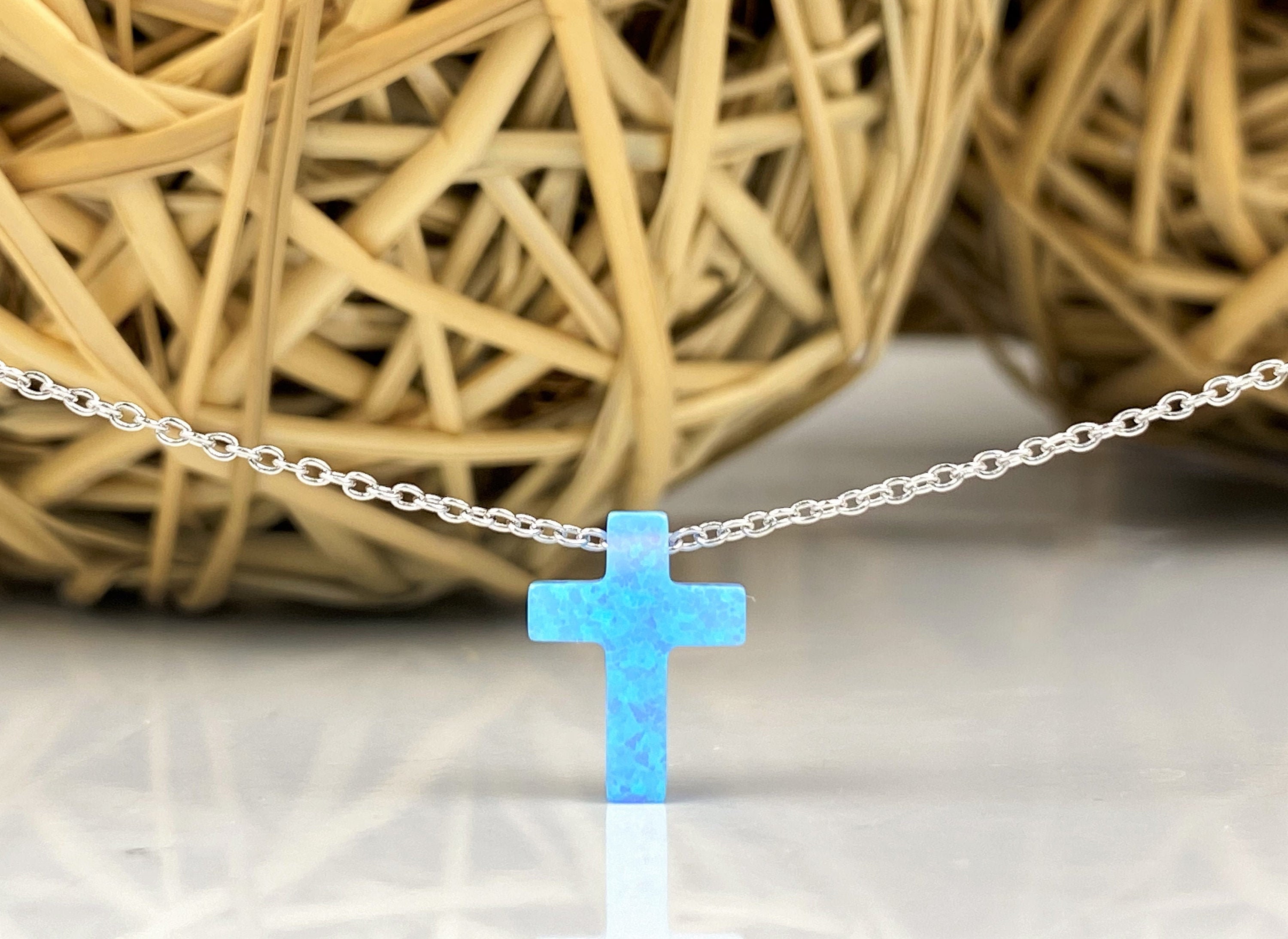 Cross Necklace for Women Girl Daughter Sister Opal Cross | Etsy