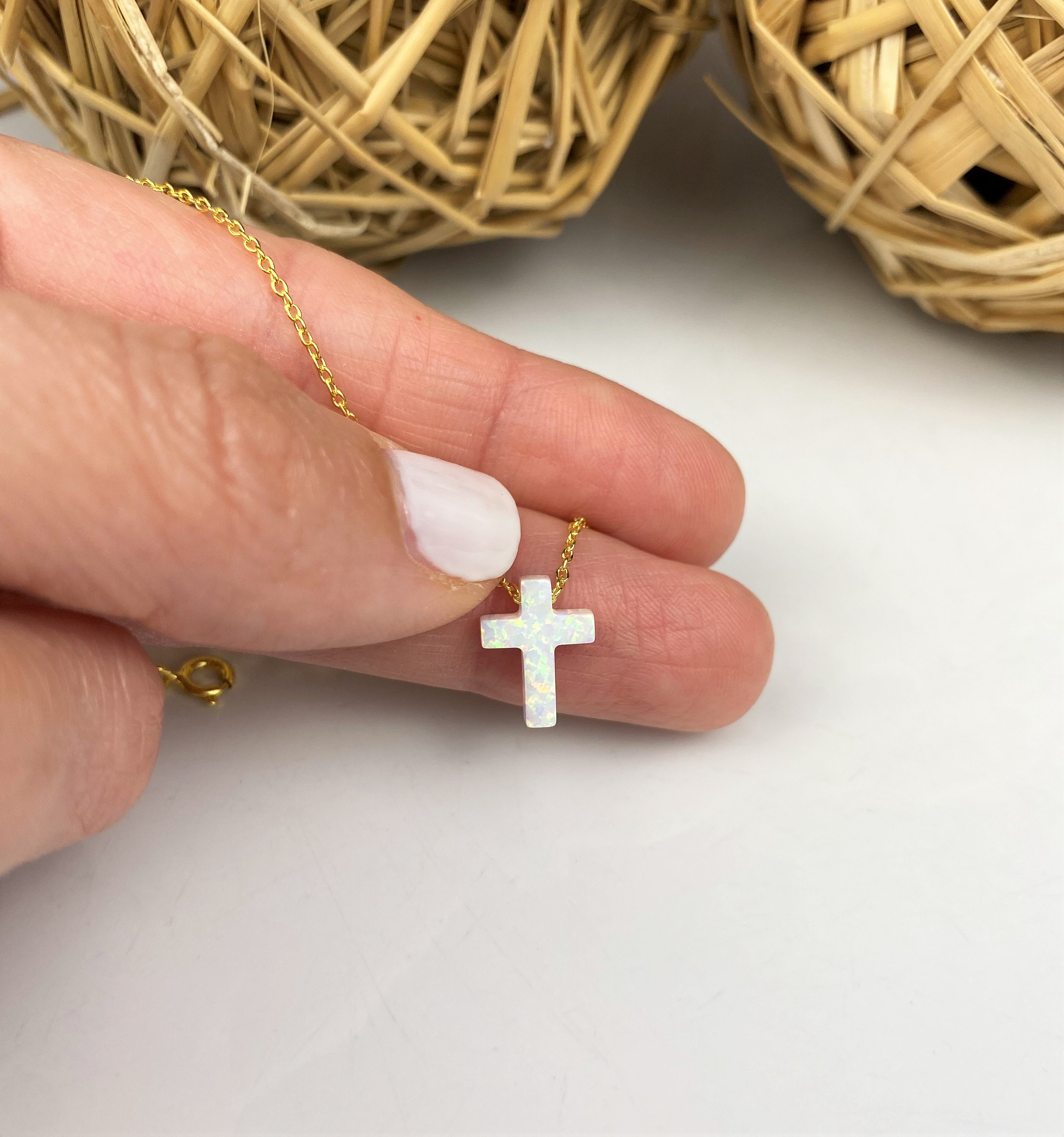 Cross Necklace for Women Girl Daughter Sister Opal Cross | Etsy