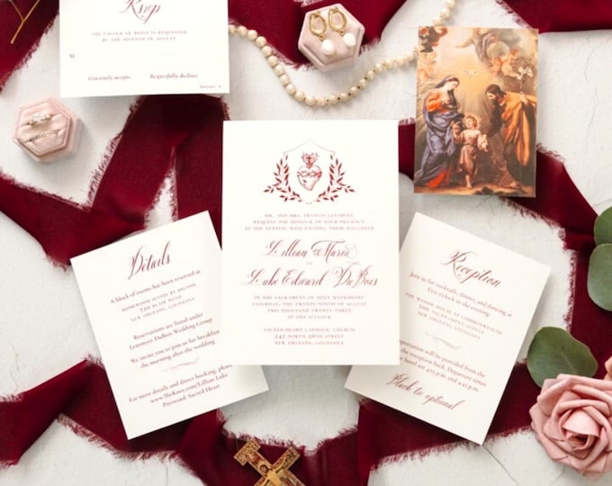 Catholic Wedding Invitations Sacred Heart of Jesus - Etsy
