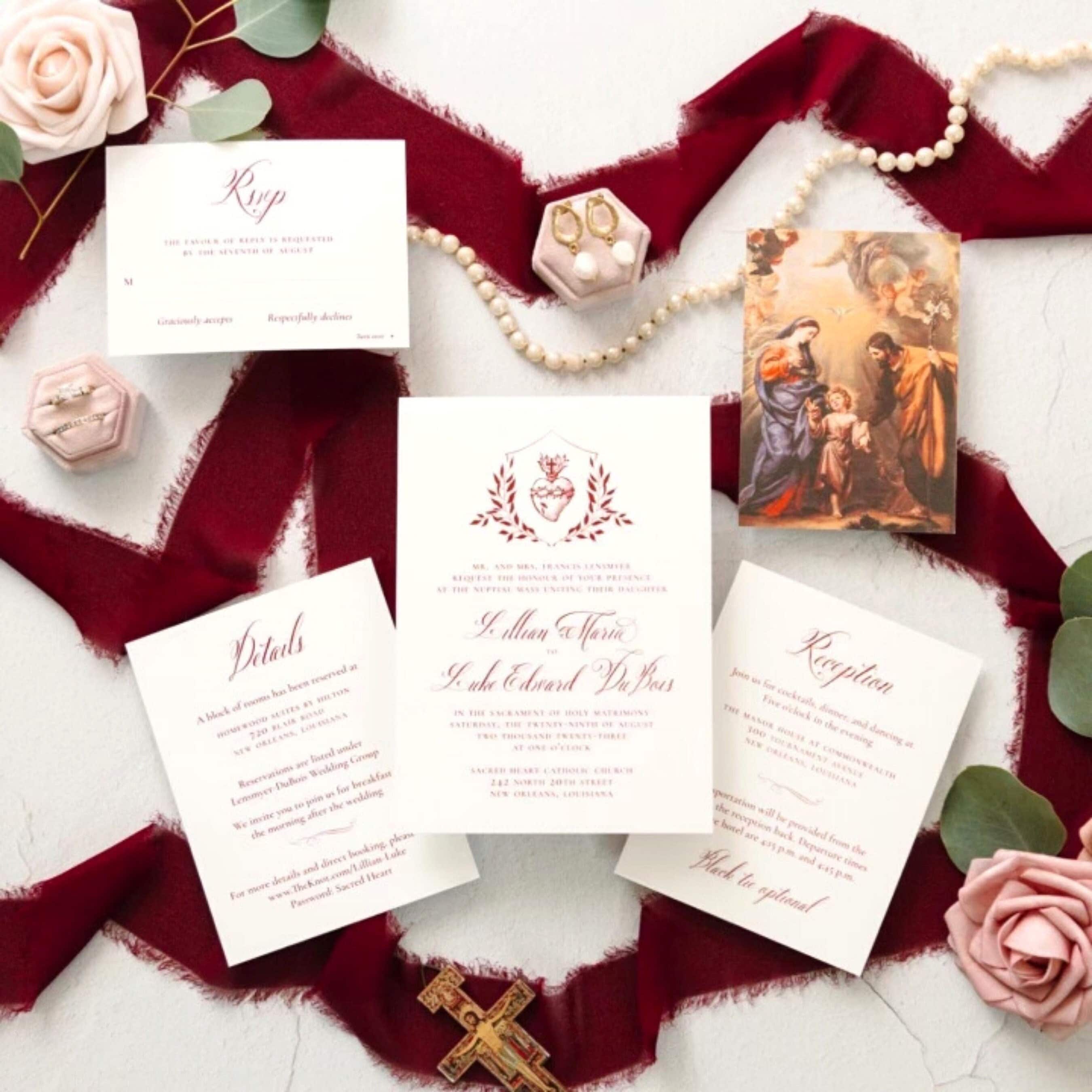 Catholic Wedding Invitations Sacred Heart of Jesus - Etsy