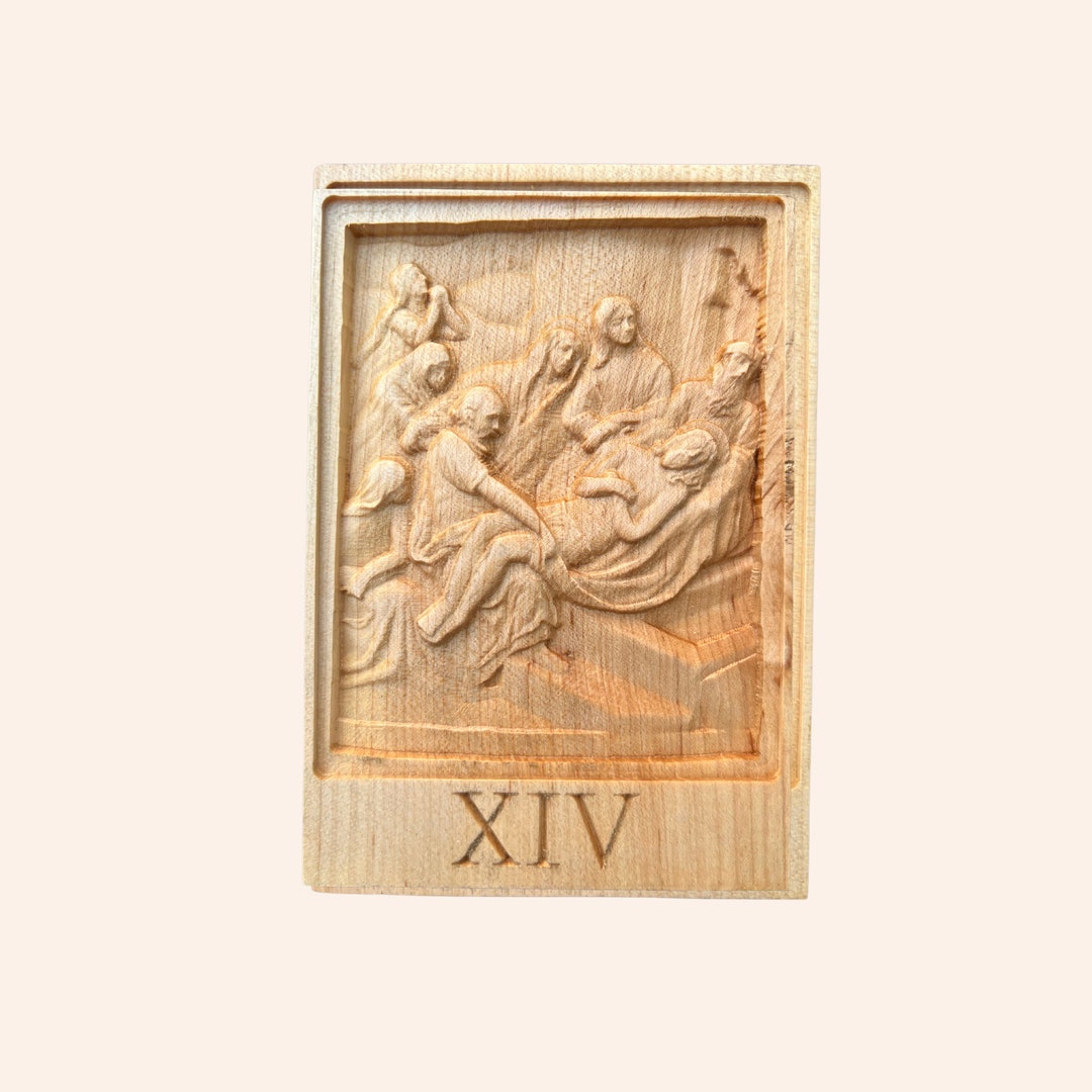 Set of 14 Stations of the Cross Wooden Engravings, Catholic Home Decor ...