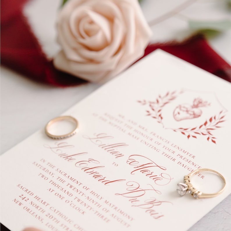 Catholic Wedding Invitations Sacred Heart of Jesus - Etsy