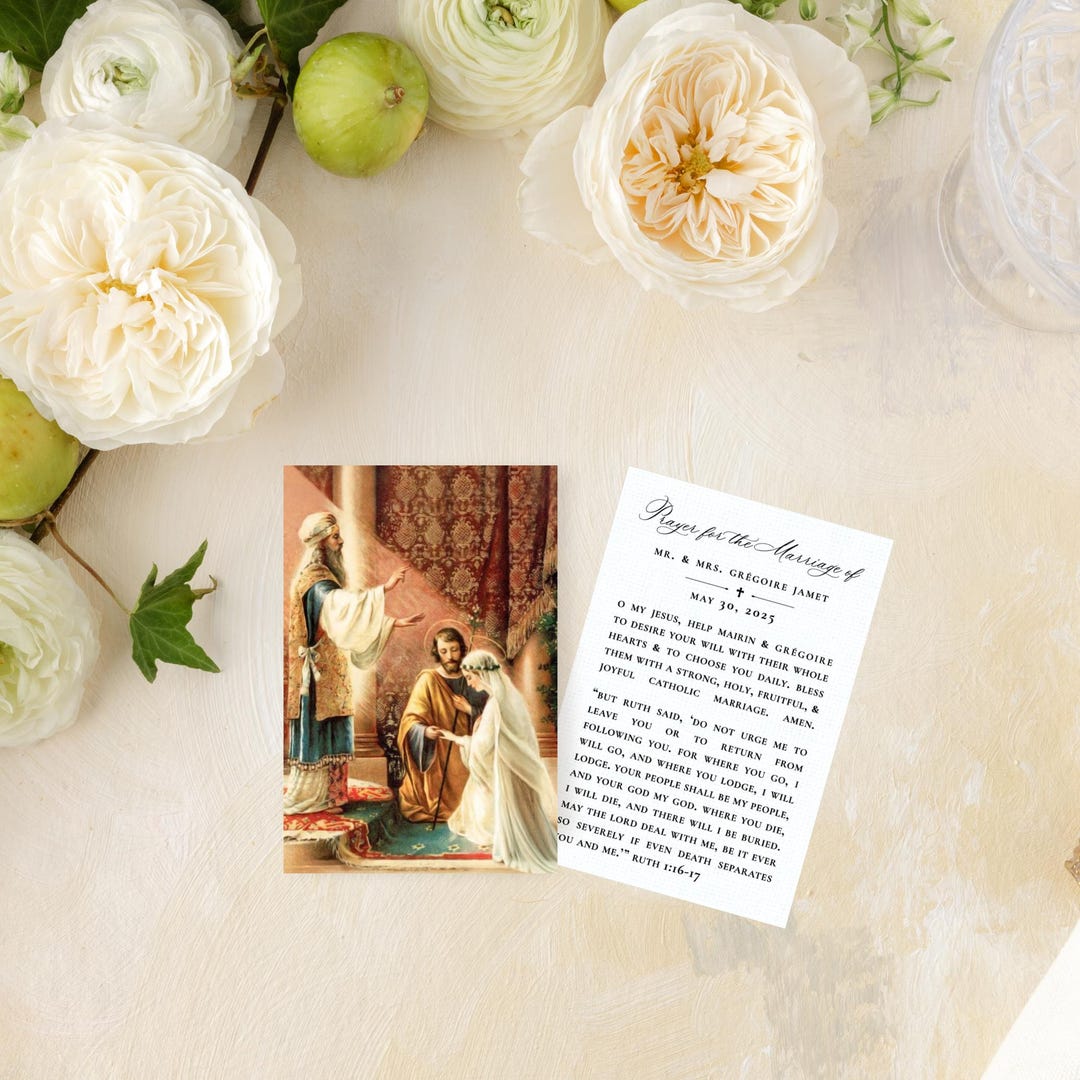 Catholic Wedding Prayer Cards, the Wedding of Mary and Joseph, Semi ...