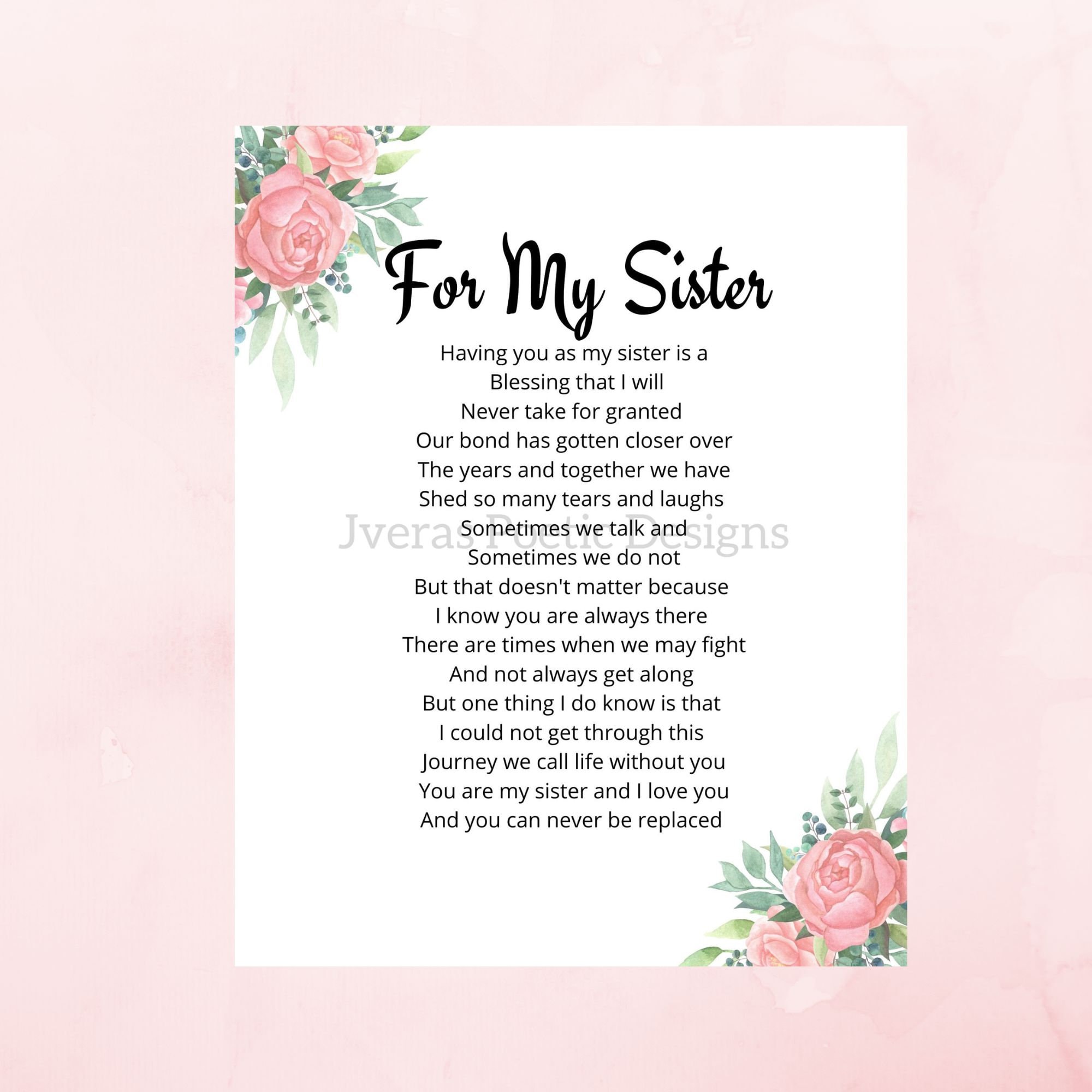To My Big Sister Poems