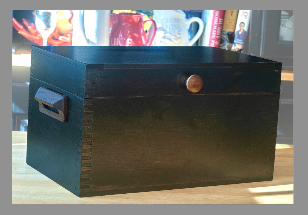 Decorative Wood Box Black Wood Box Decorative Storage Kitchen Storage ...