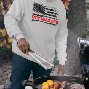 Pitmaster Hoodie, Rustic American Flag Outfits, Grilling Gifts for Men ...