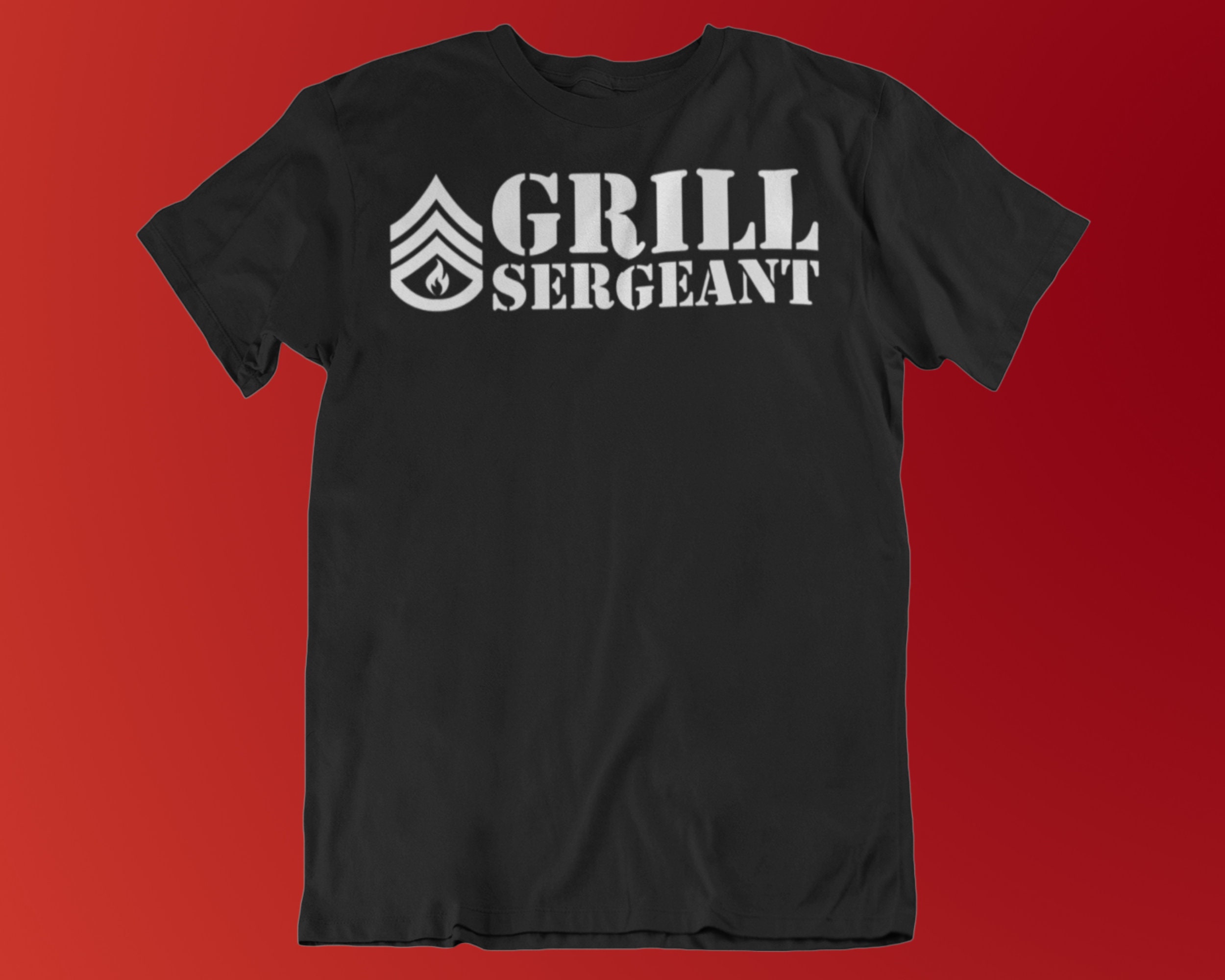 Grill Sergeant Bbq Shirt Dad Grilling Tee Shirts Bbq Smoker - Etsy