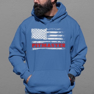 Pitmaster Hoodie, Rustic American Flag Outfits, Grilling Gifts for Men ...