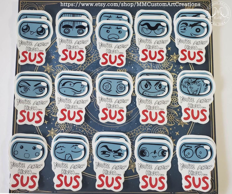 Among Us Stickers High Quality Imposter And Crewmate Vinyl Etsy