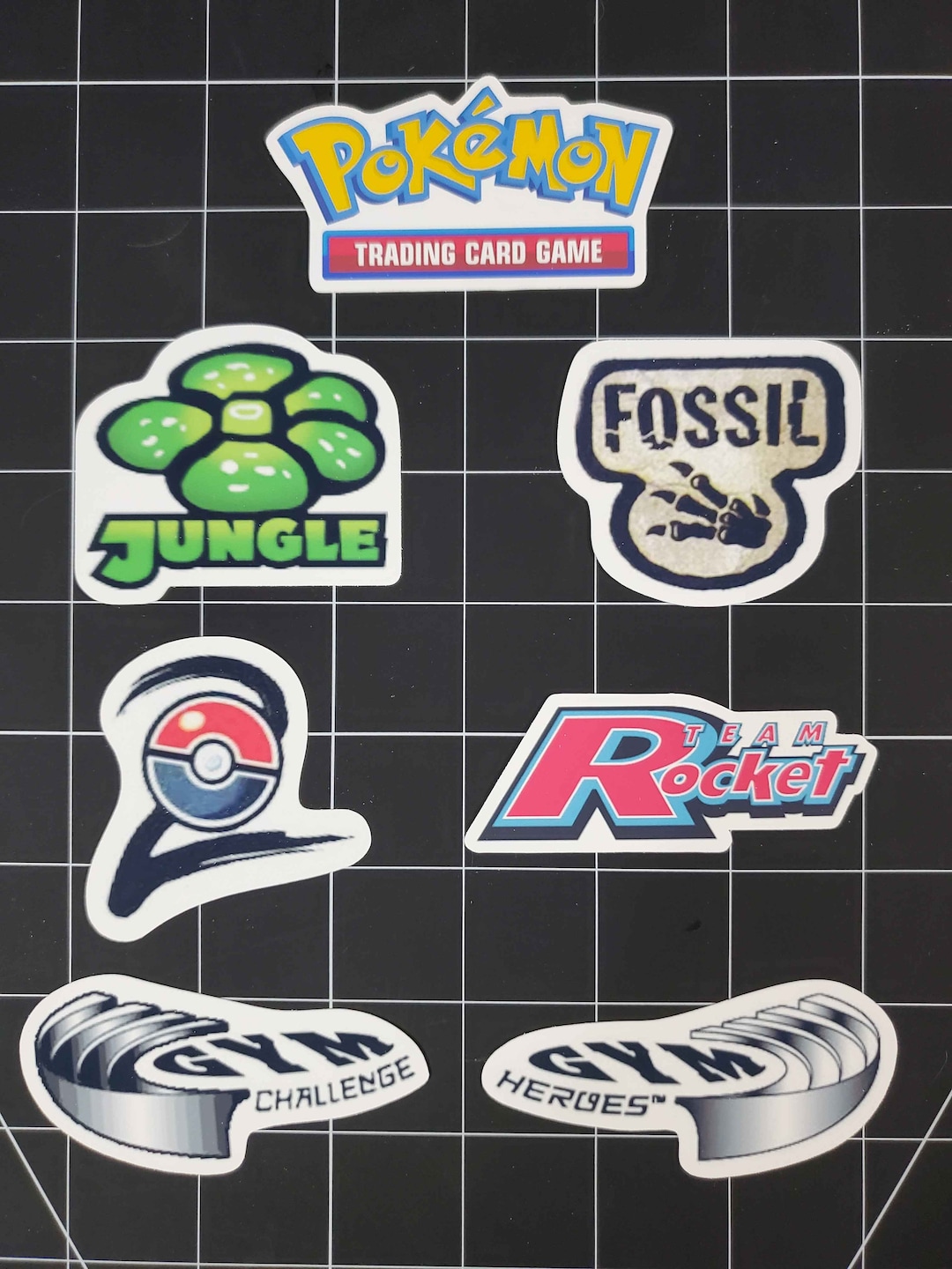Pokemon Base Set Gym Series WOTC Era Set Symbol Matte Vinyl Stickers for Binders Monster Card ...
