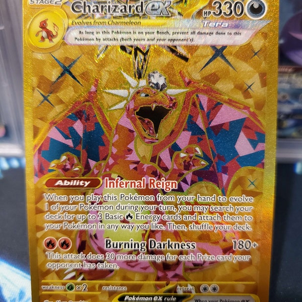 Charizard Ex Gold - Etsy