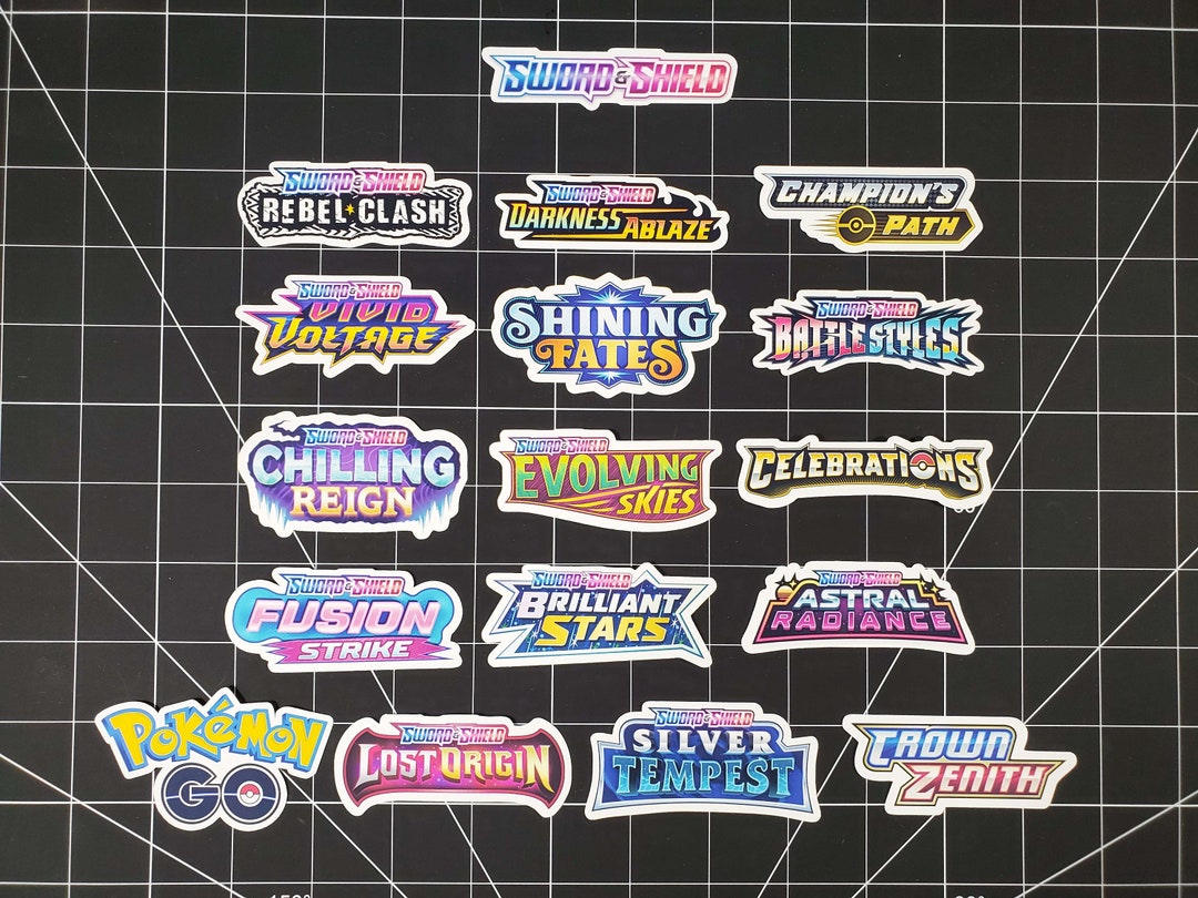 Pokemon Sword & Shield Era Set Symbol Matte Vinyl Stickers for Binders ...