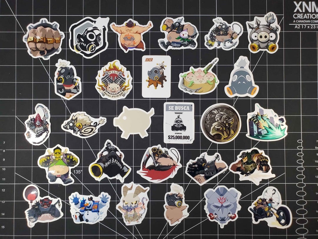 Overwatch 2 Roadhog Hero Spray's Sticker Set 28 High Quality Glossy ...