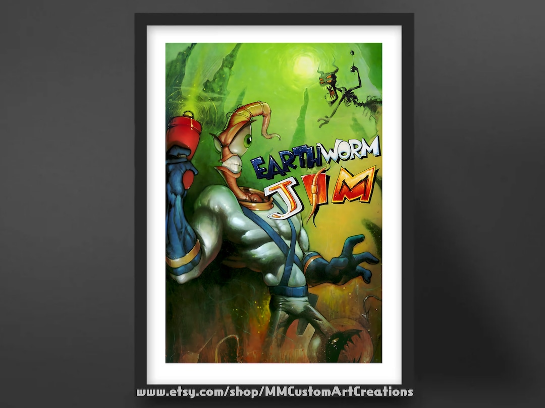 Earthworm Jim Poster Print High-quality Retro Game Art Classic Video ...