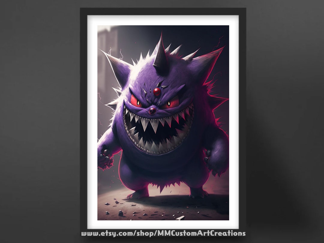 Haunter Painting Poster Pokemon Wall Art Halloween Decor Perfect Gift ...