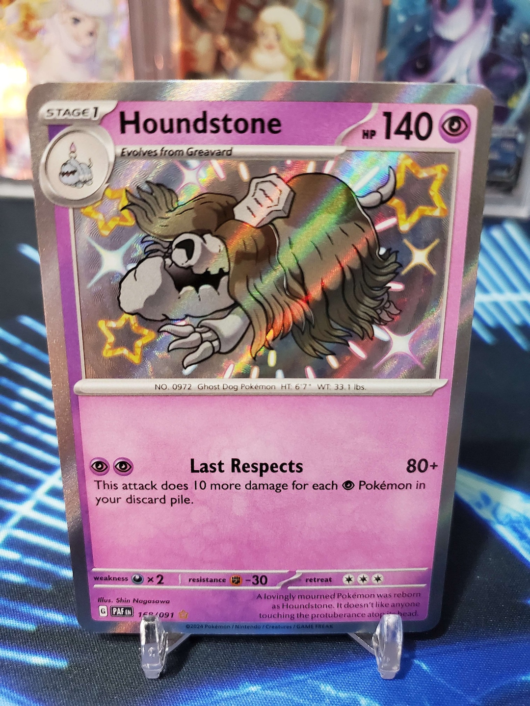 Houndstone 168/091 Shiny Rare From Paldean Fates Scarlet and Violet ...