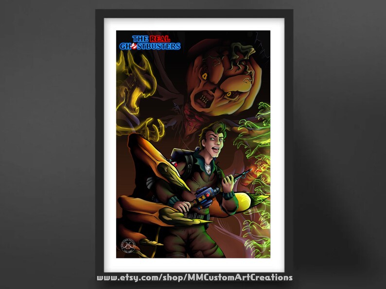 The Real Ghostbusters Peter Venkman VS Samhain Poster Print Cartoon ...