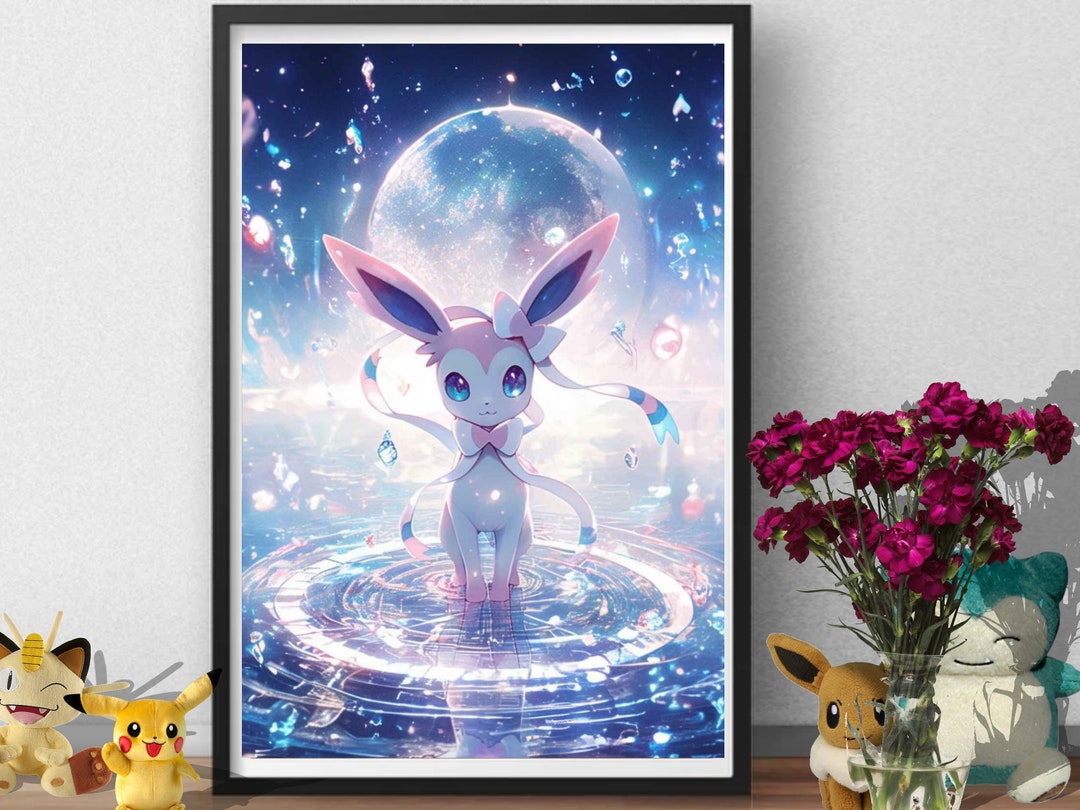 Pokemon Sylveon Poster Print Cute Fairy Type Eeveelution Pokémon Art ...