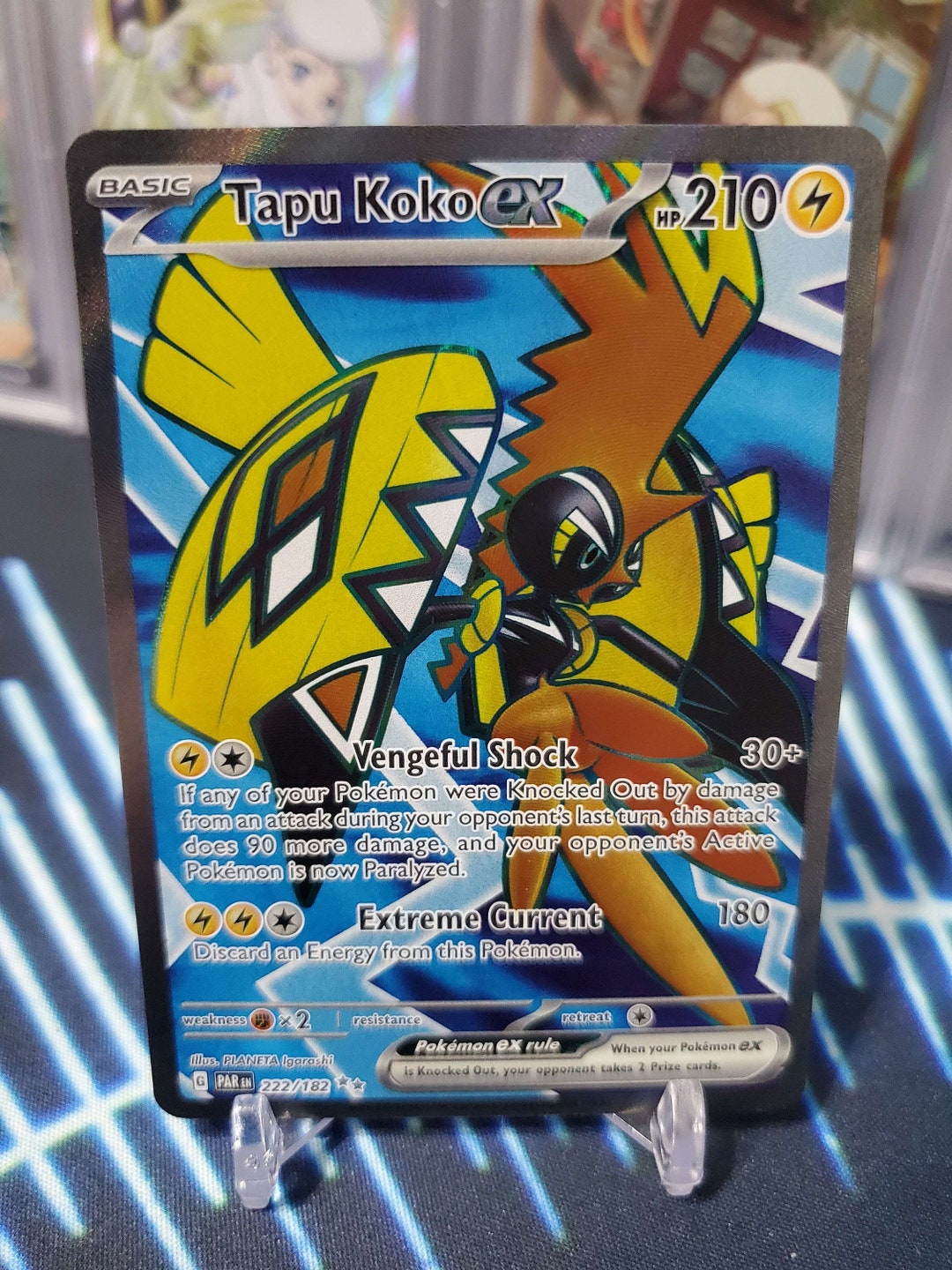 Tapu Koko EX 222/182 Full Art Ultra Rare From Paradox Rift Pokemon TCG ...