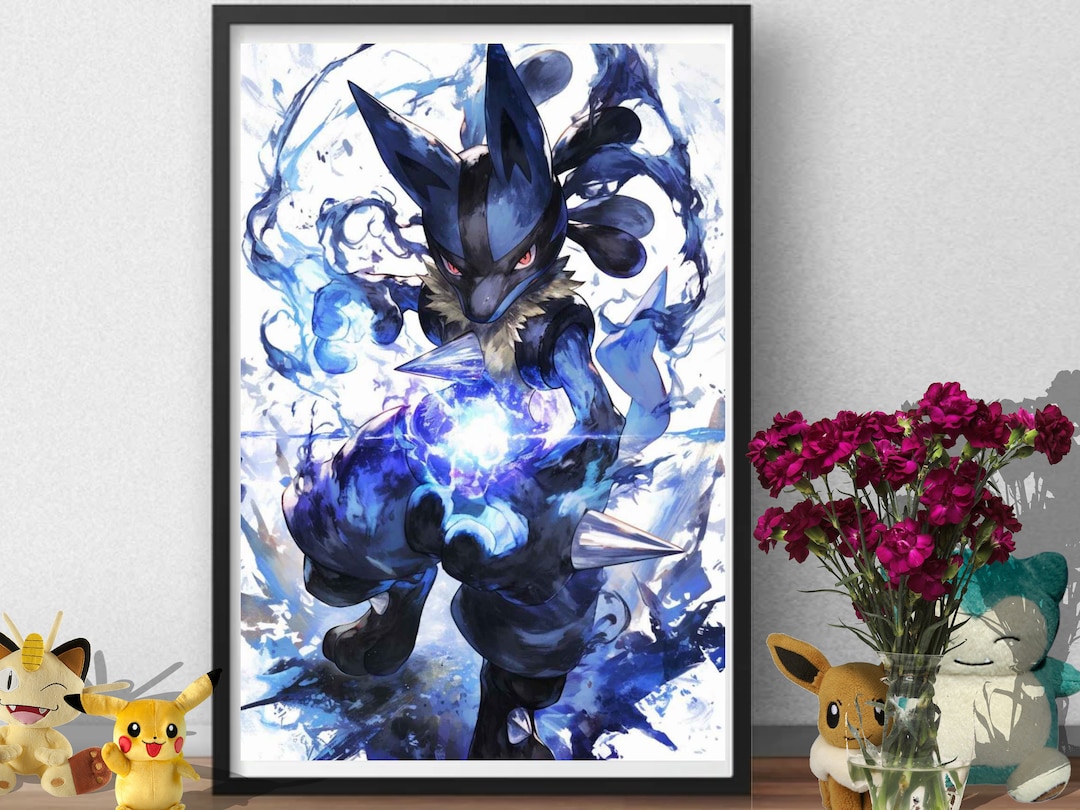 Pokemon Lucario Poster Print Fighting & Steel-type Pokémon Wall Art ...