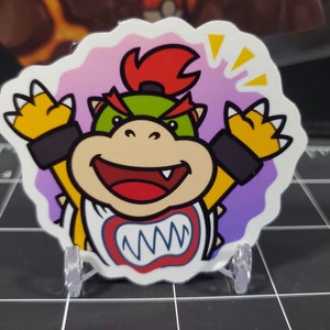 Bowser Sticker Set 9 Super Mario Bros Stickers Glossy Vinyl Decals King ...