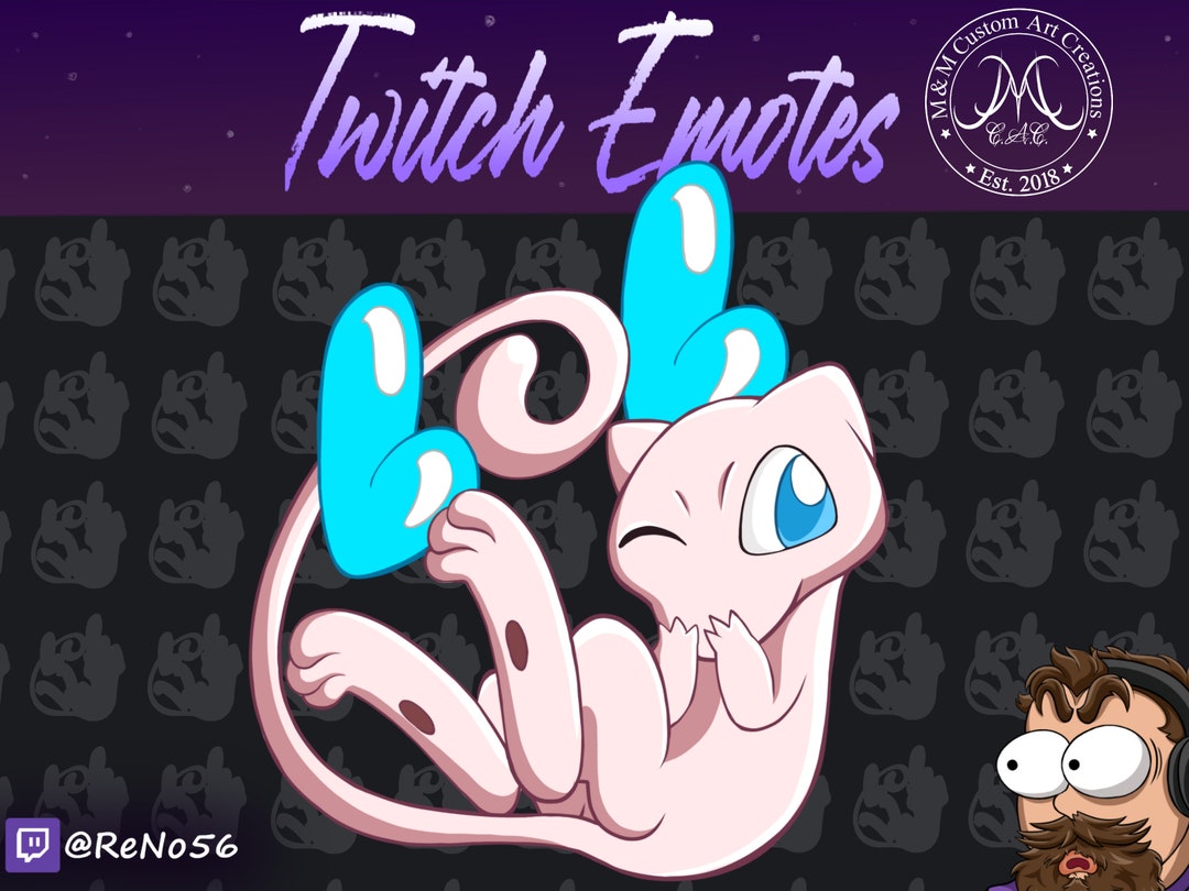 Mew Emote for Streamers Cute Digital Download Twitch, Youtube, Discord ...