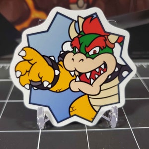 Bowser Sticker Set 9 Super Mario Bros Stickers Glossy Vinyl Decals King ...