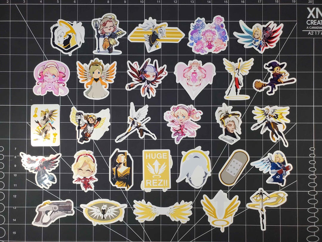 Overwatch 2 Mercy Hero Spray's Sticker Set 29 High Quality Glossy Vinyl ...