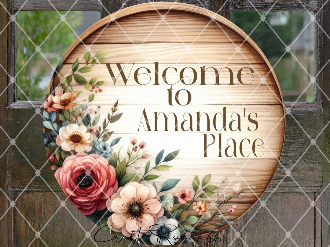 Assisted Living Door Sign|floral Wood|personalized Name Sign|apartment ...