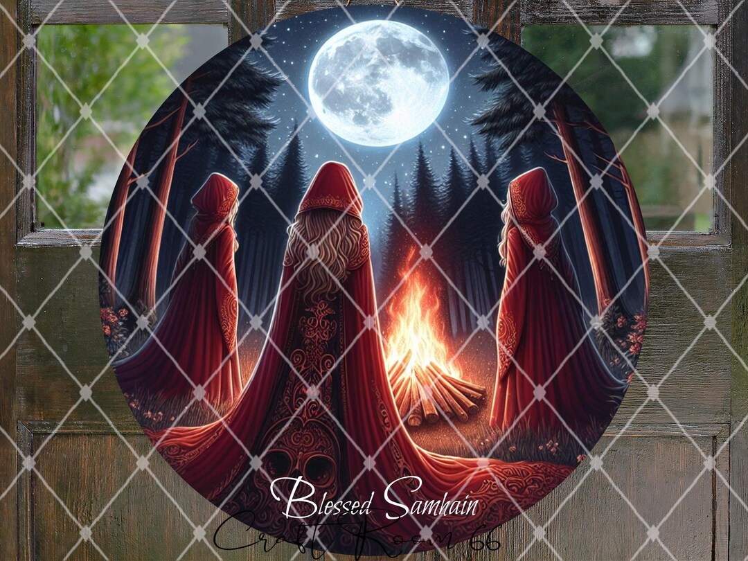 Blessed Samhain or Your Text Wooden Sign|wiccan-pagan Decor|door-wall ...
