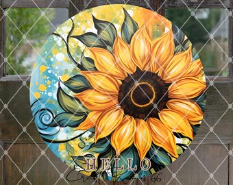 Sunflower Door Hanger. Front Door Decor - Etsy